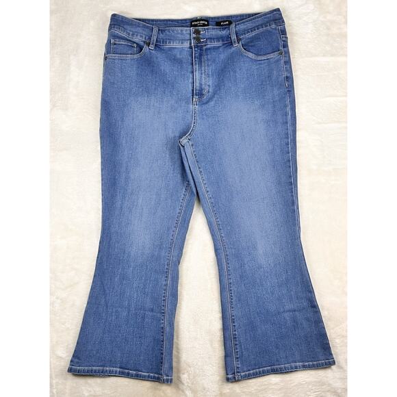 Susan Graver | Jeans | Susan Graver Jeans Womens 8w Blue Flare Stretch ...